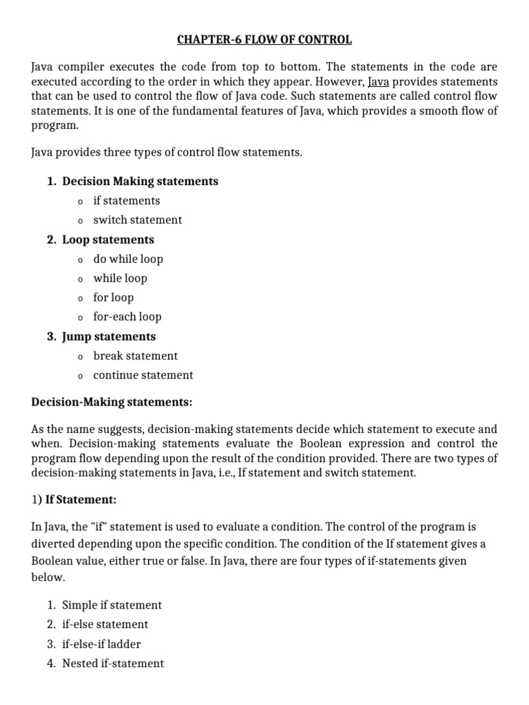 Chapter-6 Flow of Control | PDF | Control Flow | Computer Science