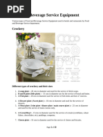 Different Types of Crockery and Their Sizes | PDF | Tableware | Cutlery