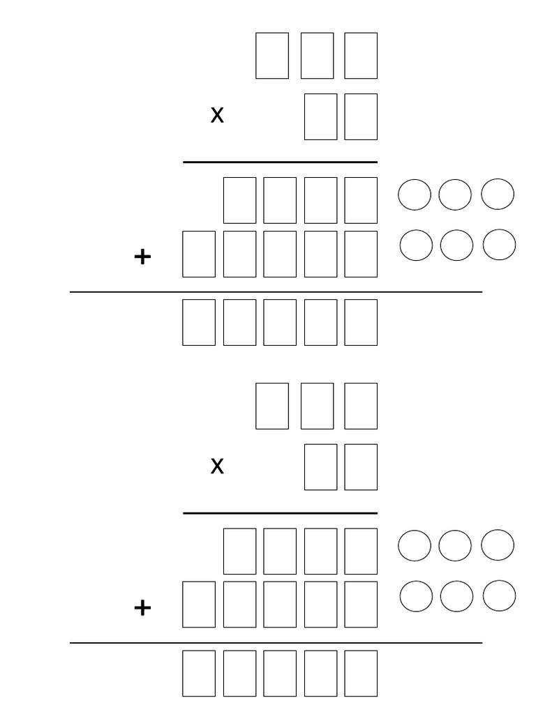 Gabarit Multiplication Par Un Nombre À 2 Chiffres - Individuel | PDF