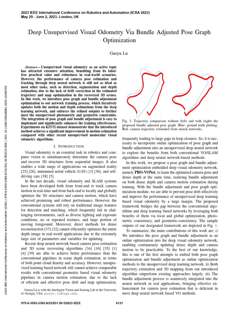 Deep Unsupervised Visual Odometry Via Bundle Adjusted Pose Graph ...