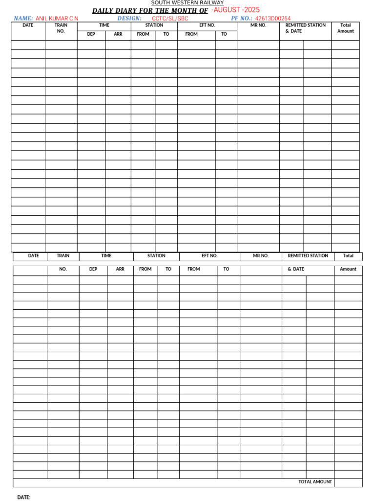 Daily Diary | PDF