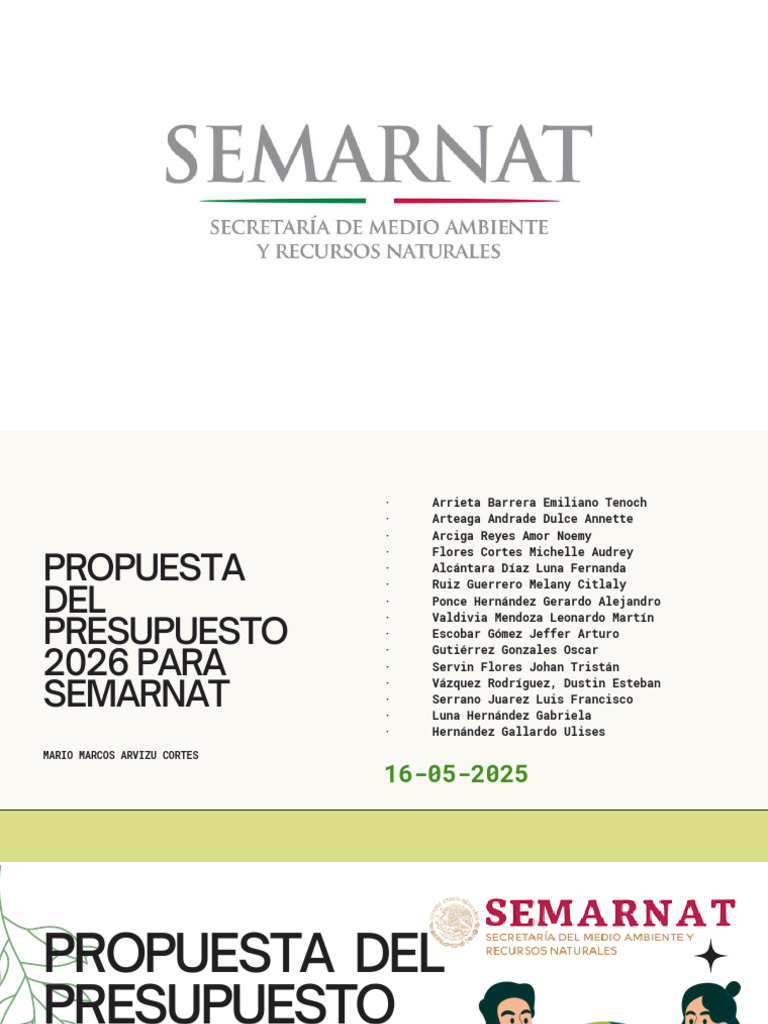 Presupuesto SEMARNAT 2026 Propuesta | PDF | Sustentabilidad | Presupuesto