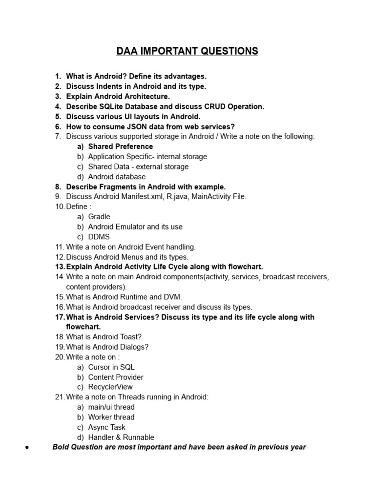 DAA Important Questions | PDF