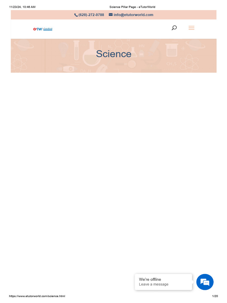 eTutorWorld Science Overview | PDF | Chemistry | Biology