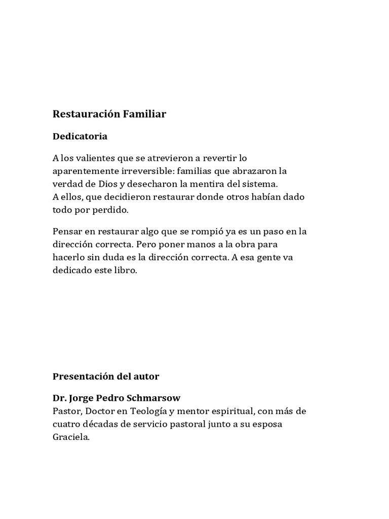 Restauración Familiar: Un Llamado a la Sanidad | PDF | Amor | Las emociones