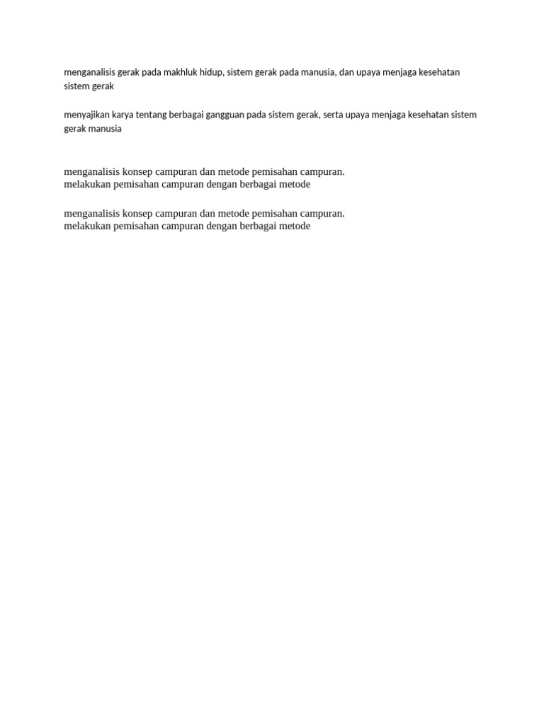 Analisis Sistem Gerak dan Pemisahan Campuran | PDF