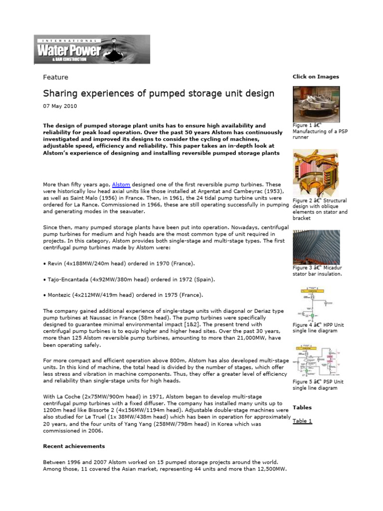 Alstom's Pumped Storage Plant Design Insights | PDF | Pump ...