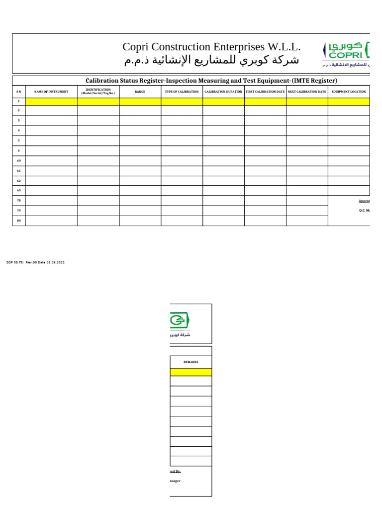 Calibration Status Register for IMTE | PDF