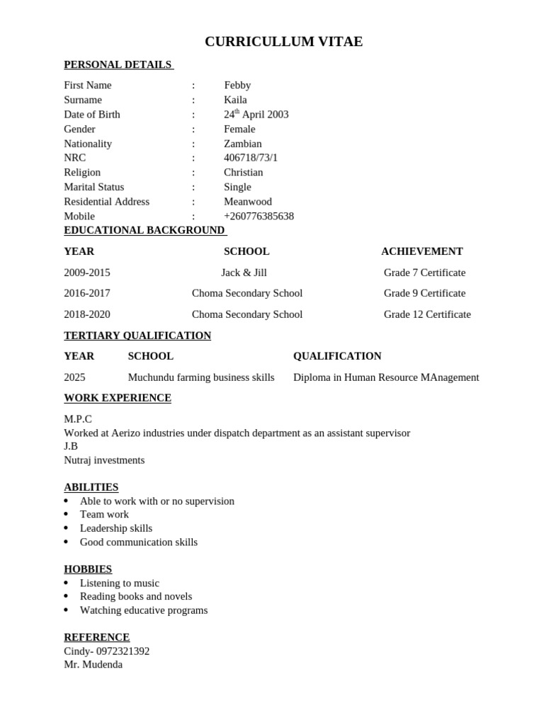 Curricullum Vitae | PDF