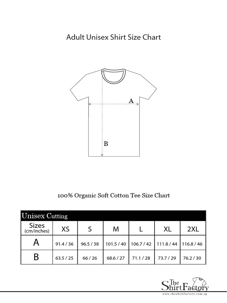 Adult Unisex Shirt Size Chart | PDF