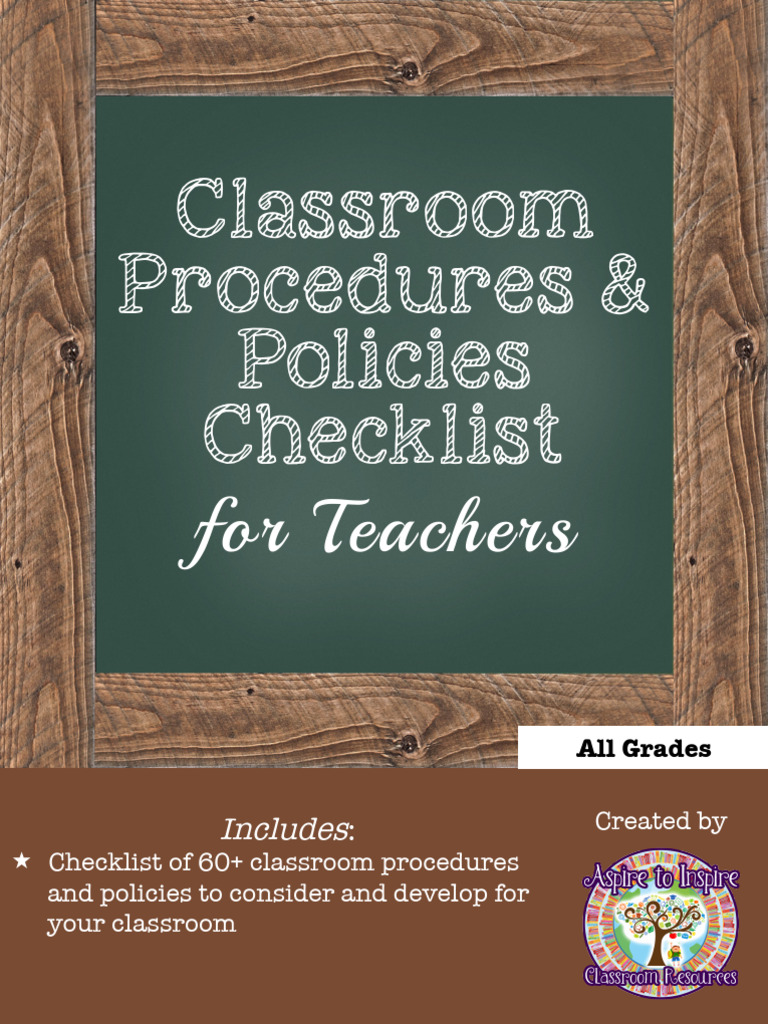 Classroom Procedures Checklist for Teachers | PDF | Classroom