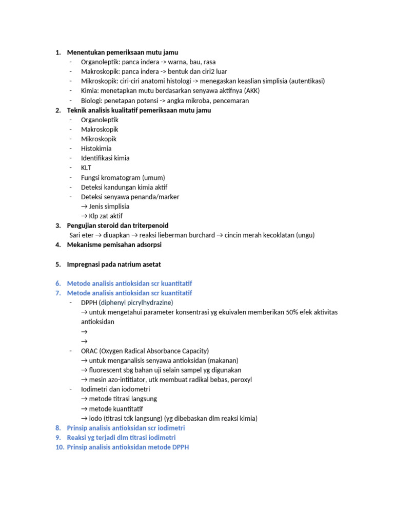 Analisis Mutu dan Antioksidan Jamu | PDF