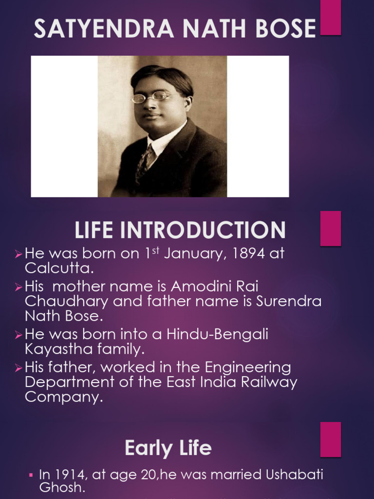Satyendra Nath Bose: Life and Legacy | PDF