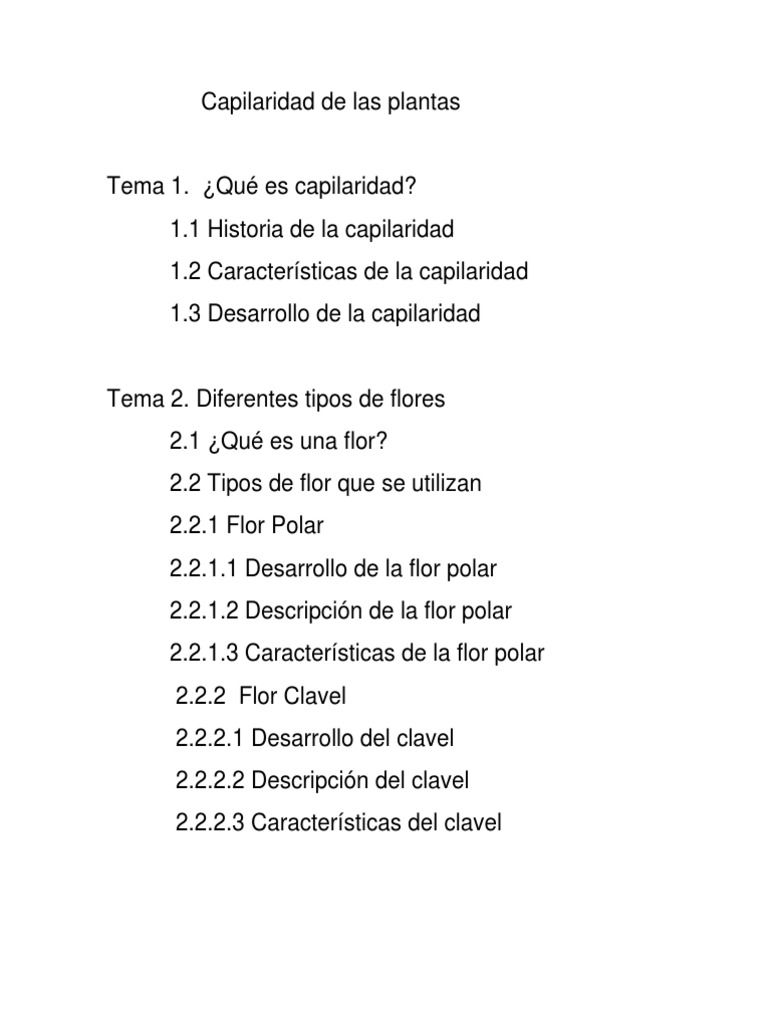 Capilaridad de Las Plantas Marco Teorico | PDF | Química | Productos ...