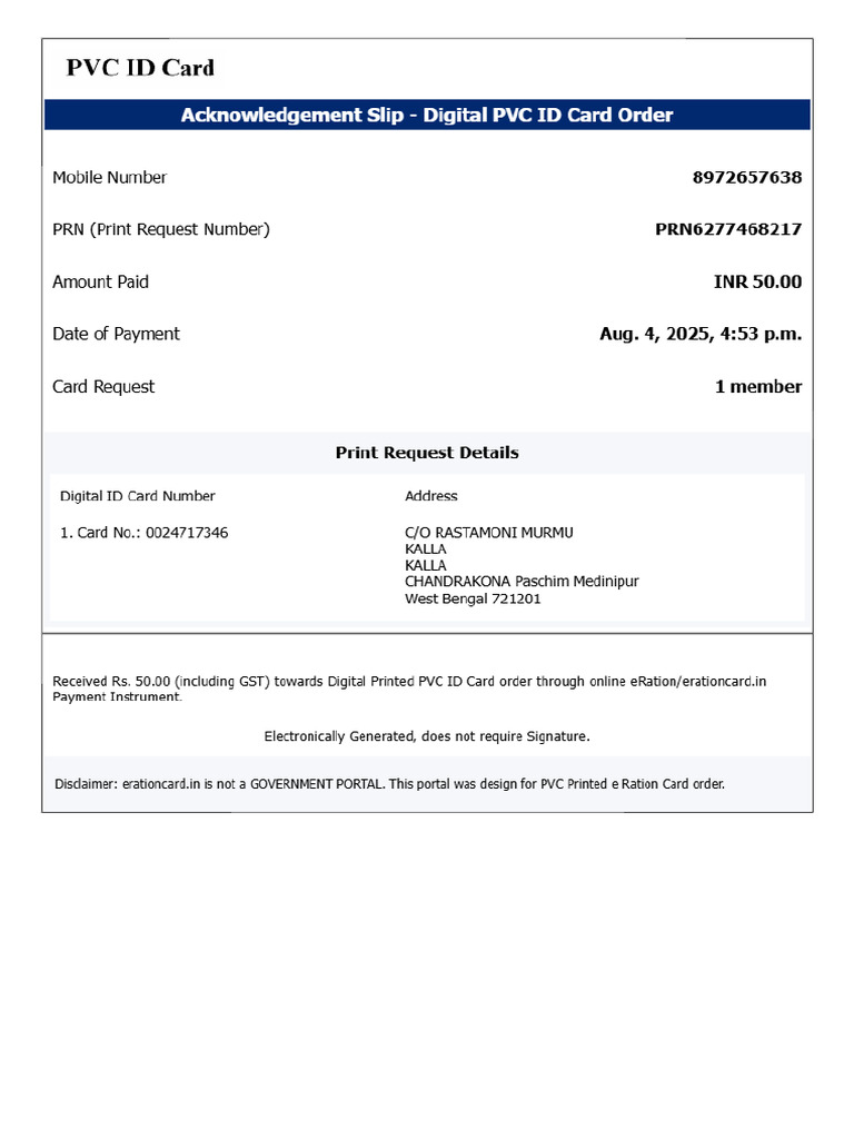 Acknowledgement Slip 6277468217 | PDF