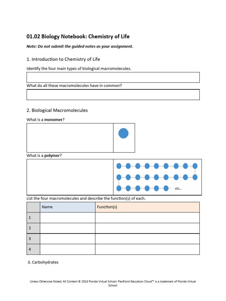 Biology Notebook: Chemistry of Life | PDF | Nucleic Acids | Dna