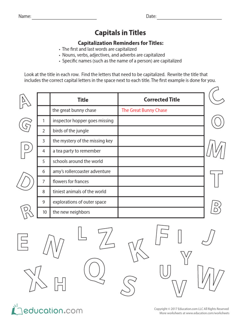 Capitals in Titles | PDF