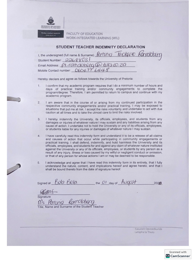 PRO320 Indemnity | PDF