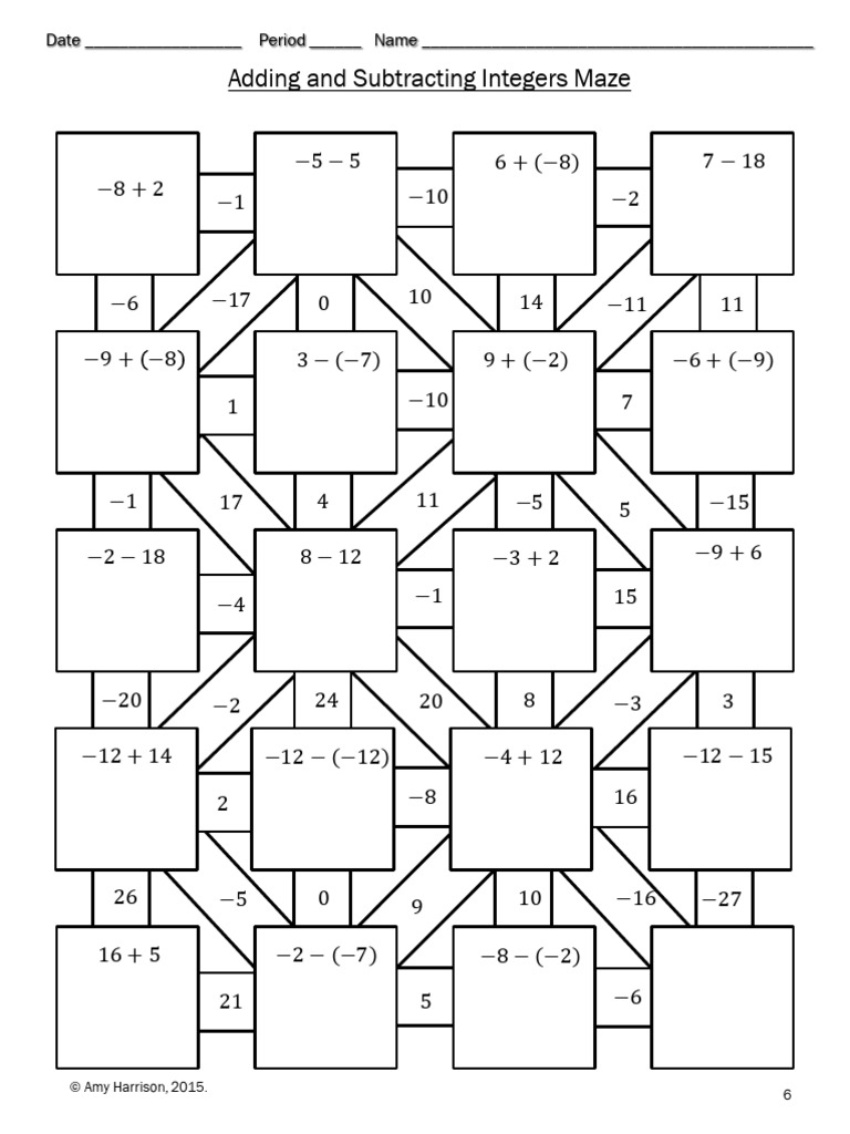 Integers Maze | PDF