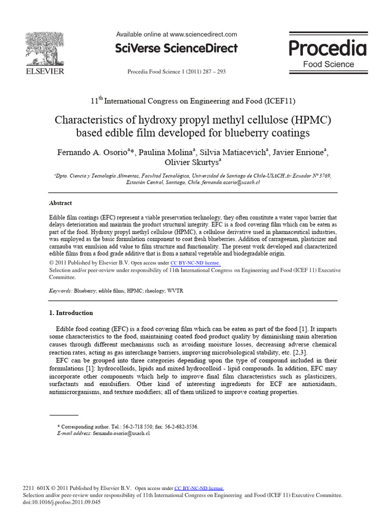 Characteristics of Hydroxy Propyl Methyl Cellulose HPMC B 2011 Procedia ...