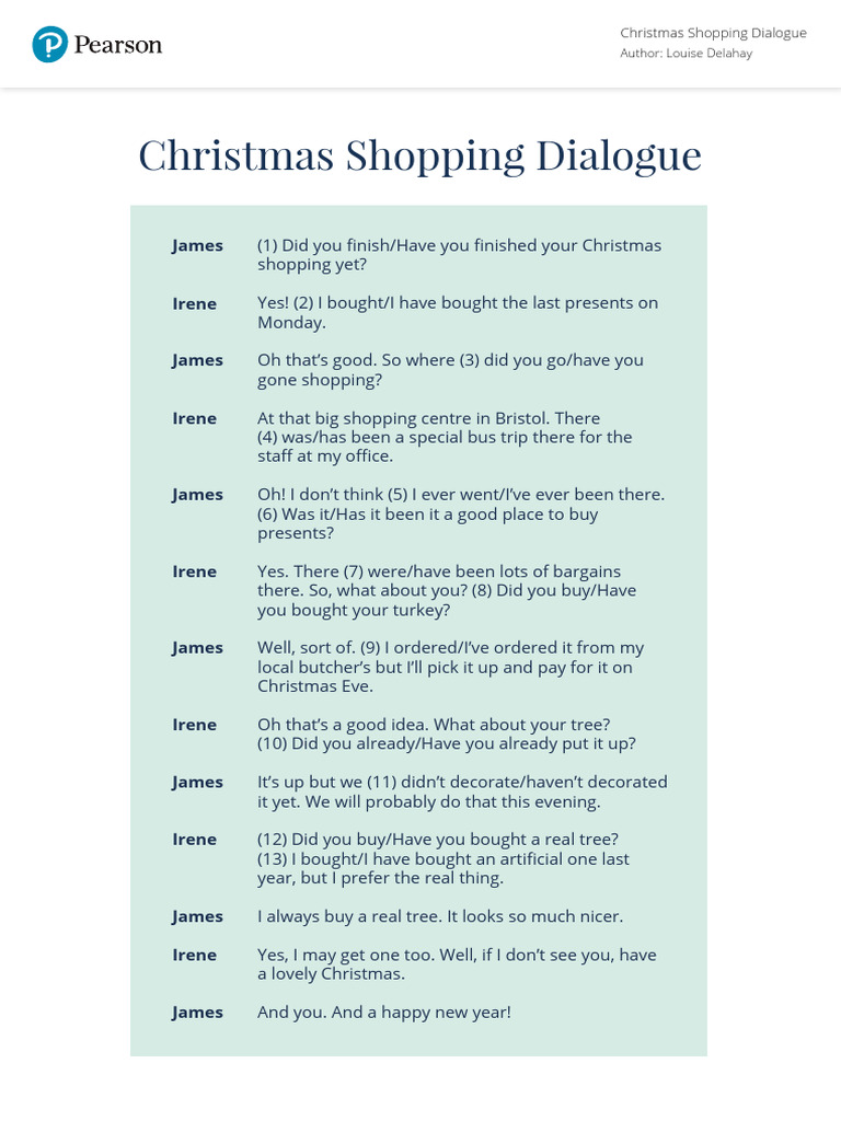 Christmas Shopping Conversation Guide | PDF
