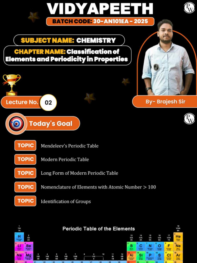 Classification of Elements and Periodicity in Properties - 02 - Class ...