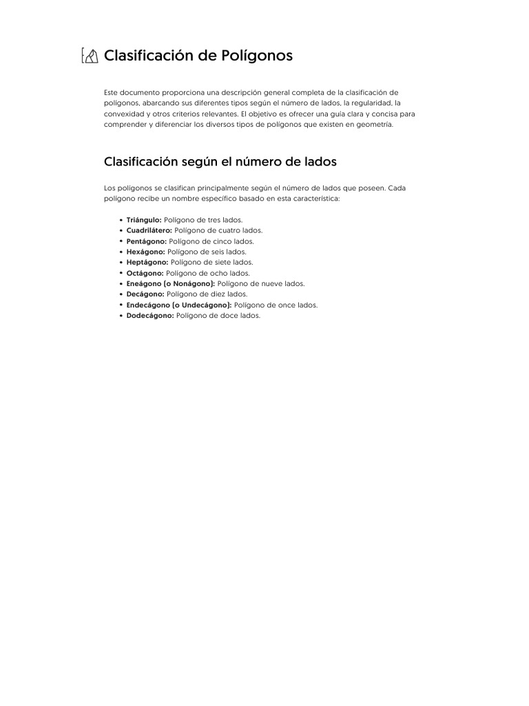 Clasificación de Polígonos en Geometría | PDF | Ángulo | Geometría ...