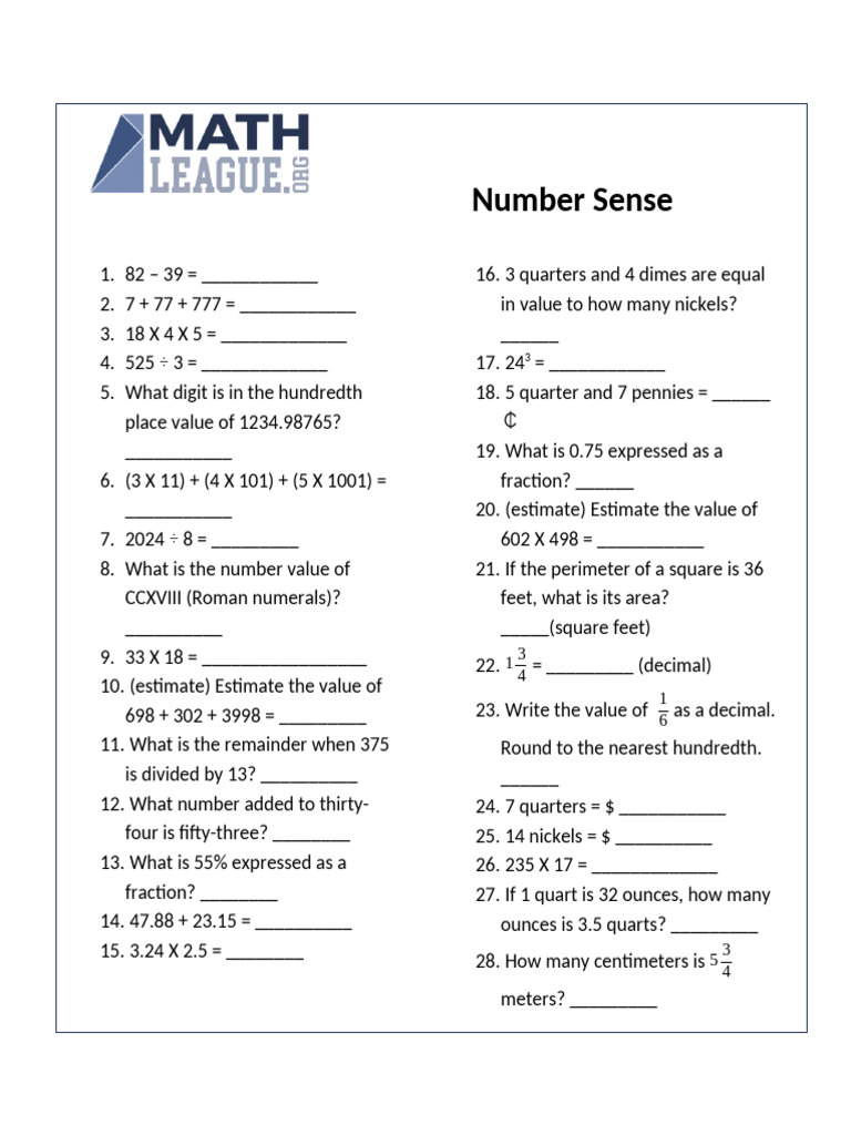 Math League Sample3 | PDF