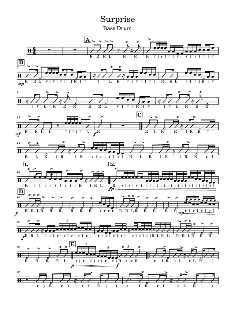 Bass Drum Pattern Guide | PDF