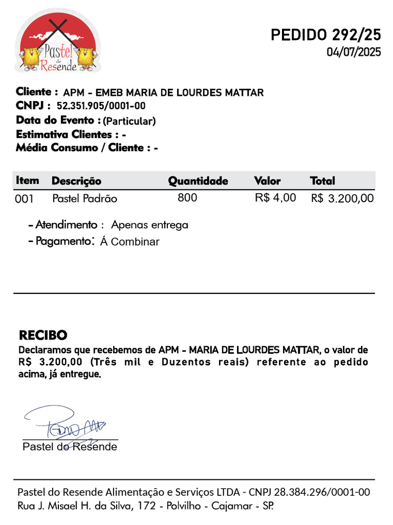 Informações sobre Pastel do Resende | PDF