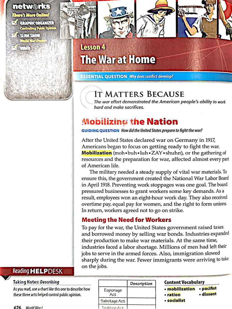24.5 & 24.5 Homefront and End of WW1 | PDF