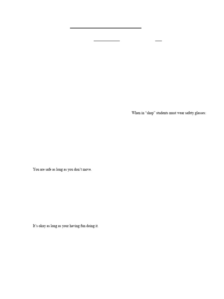 General Shop Safety Test Instructions | PDF