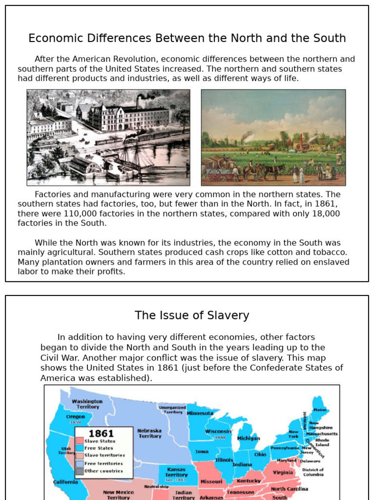 North-South Economic Divide and Slavery | PDF | Slavery In The United ...