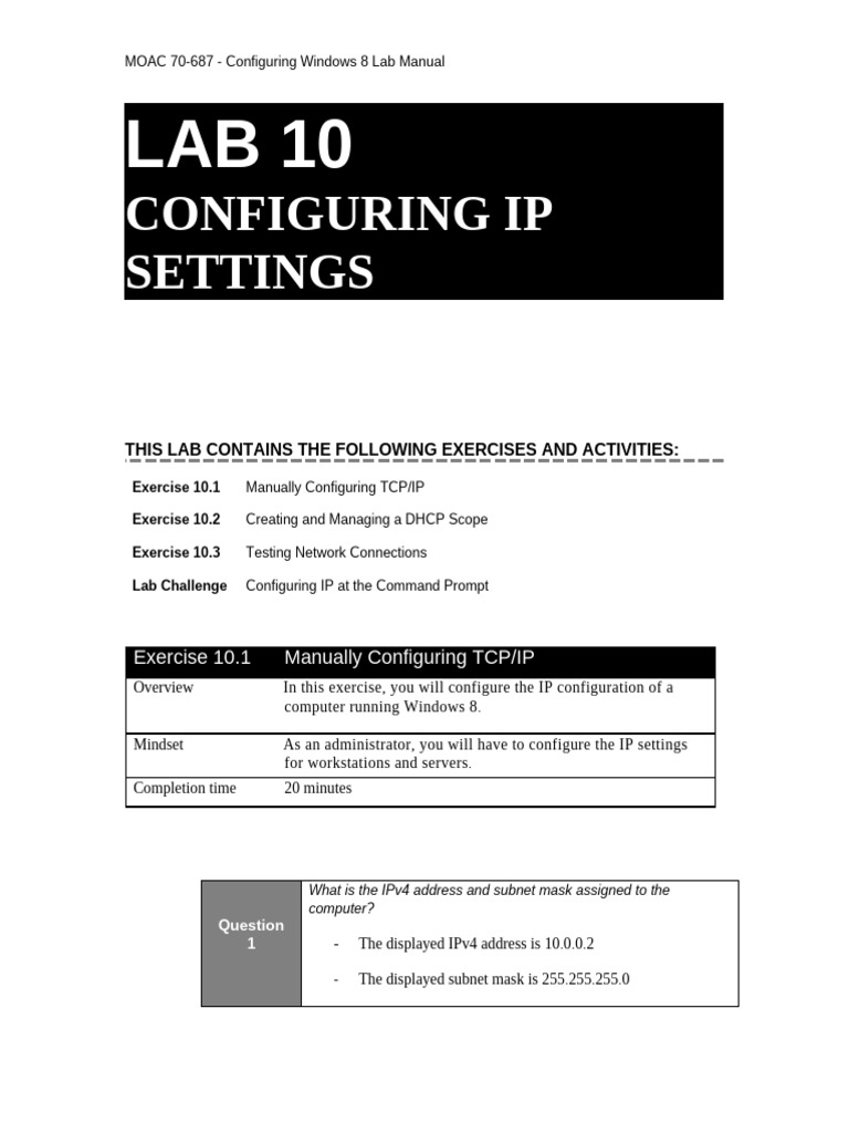 70-687 MLO Lab 10 Worksheet - John - Franks | PDF | Ip Address ...