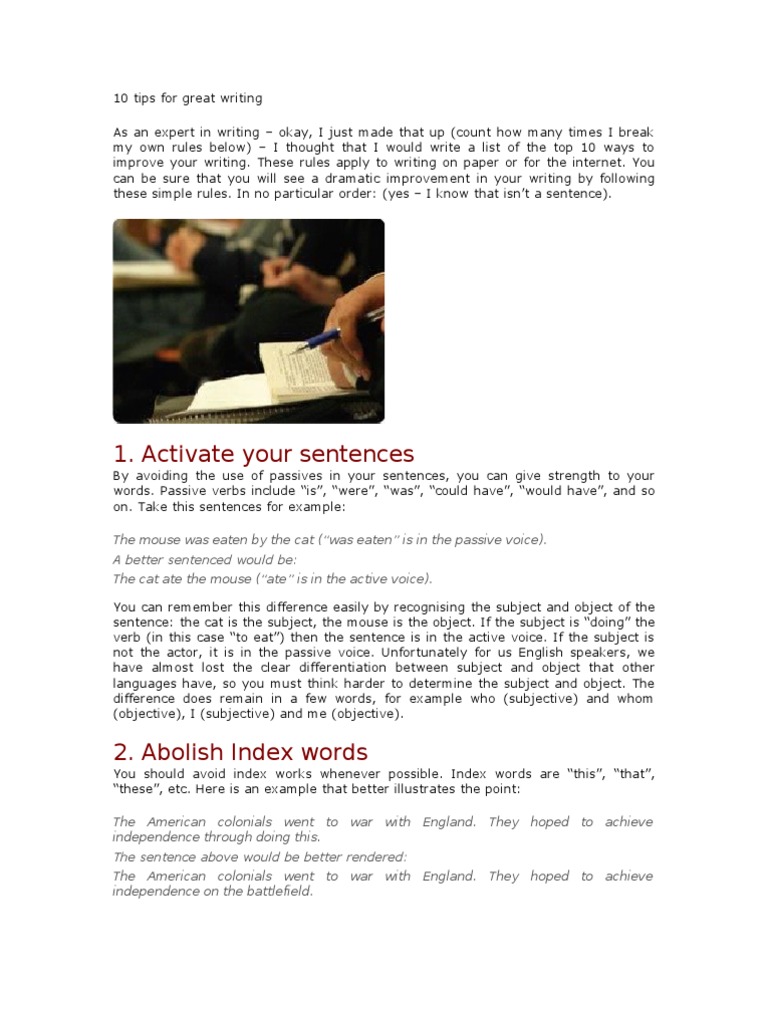10 Essential Writing Improvement Tips | PDF