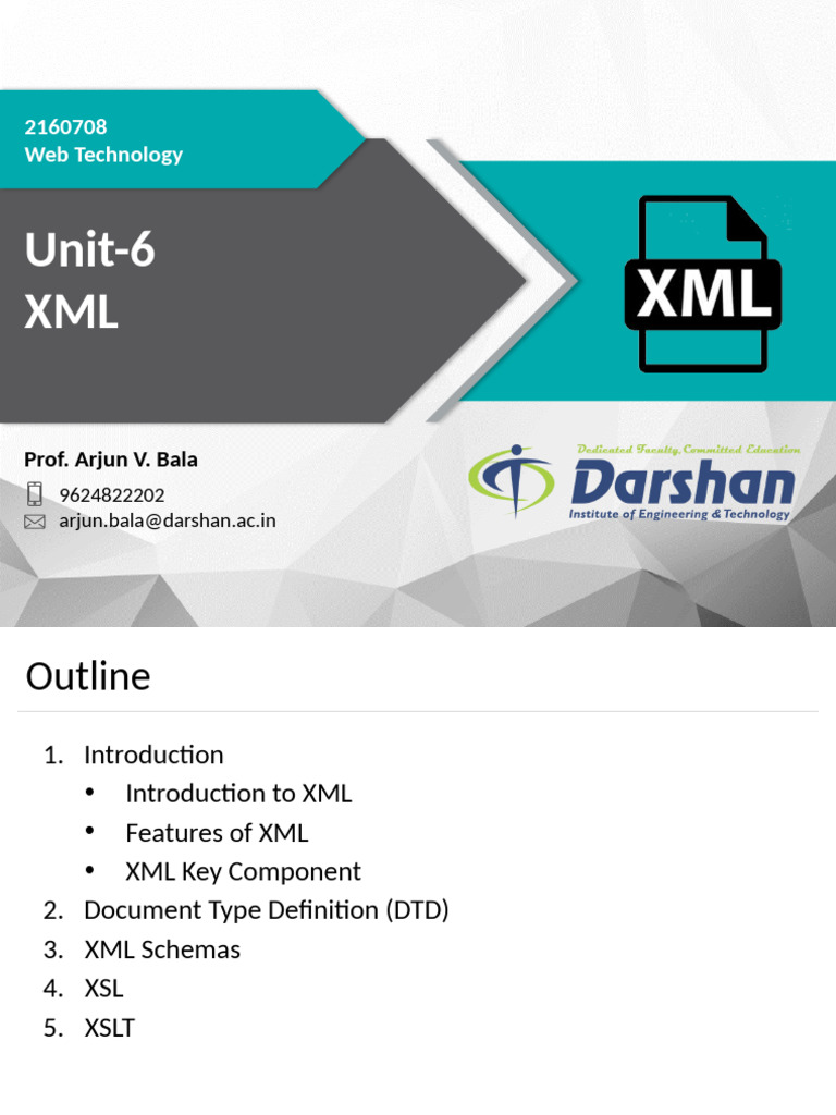 WT GTU Study Material Presentations Unit-6 23022020054009AM | PDF | Xslt | Xml Schema