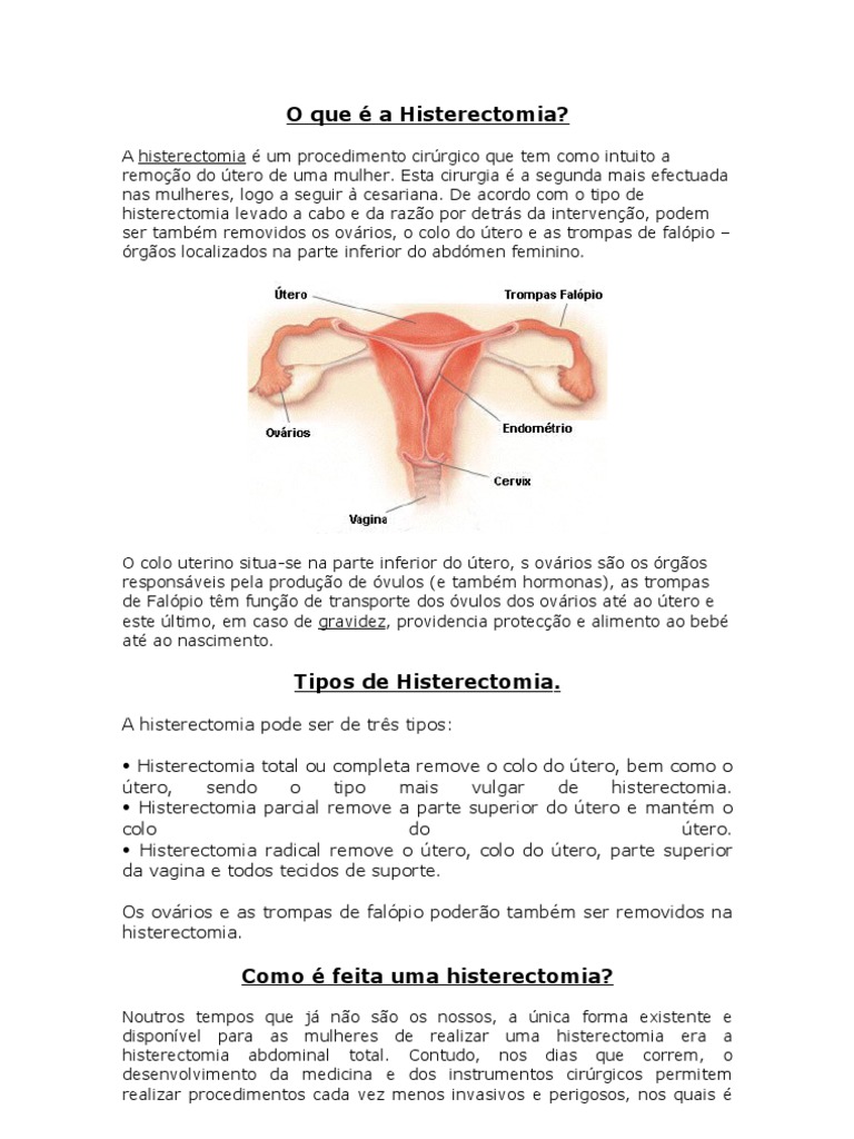 O que é a Histerectomia | Menopausa | Gravidez