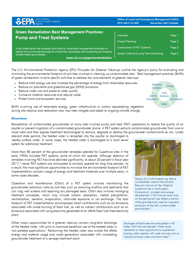 Green Remediation for Pump and Treat Systems | PDF | Stormwater ...