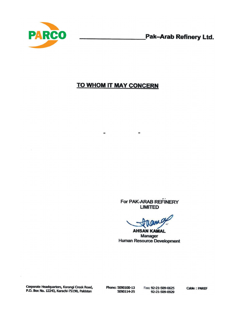 Employment Certificate for Pipe Fitter | PDF