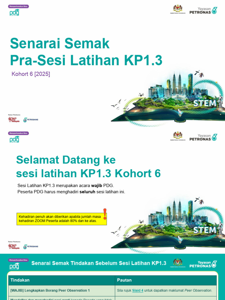 Senarai Semak Pra-KP1.3 Kohort 6 (2025) | PDF