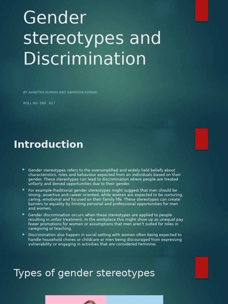 Challenging Gender Stereotypes and Discrimination | PDF | Gender Role ...
