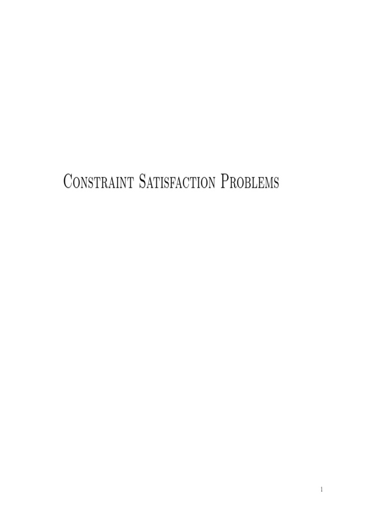 Constraint Satisfaction Problem | PDF | Algorithms | Computer Programming