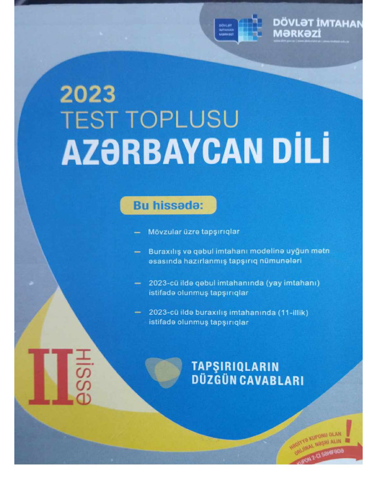 DİM Azərbaycan Dili 2-Ci Hissə 2023-1-250404 - 115811 | PDF