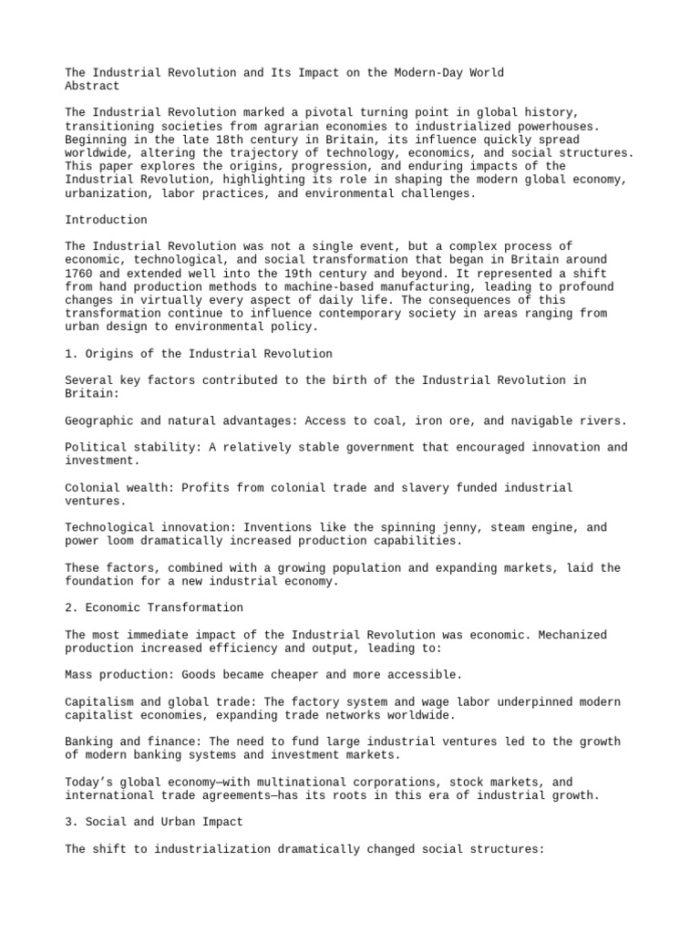 The Industrial Revolution | PDF | Industrial Revolution | Innovation