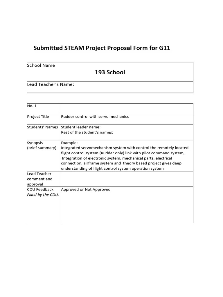 STEAM Projects Propsal and Example For Grade 11 | PDF | Wright Brothers ...