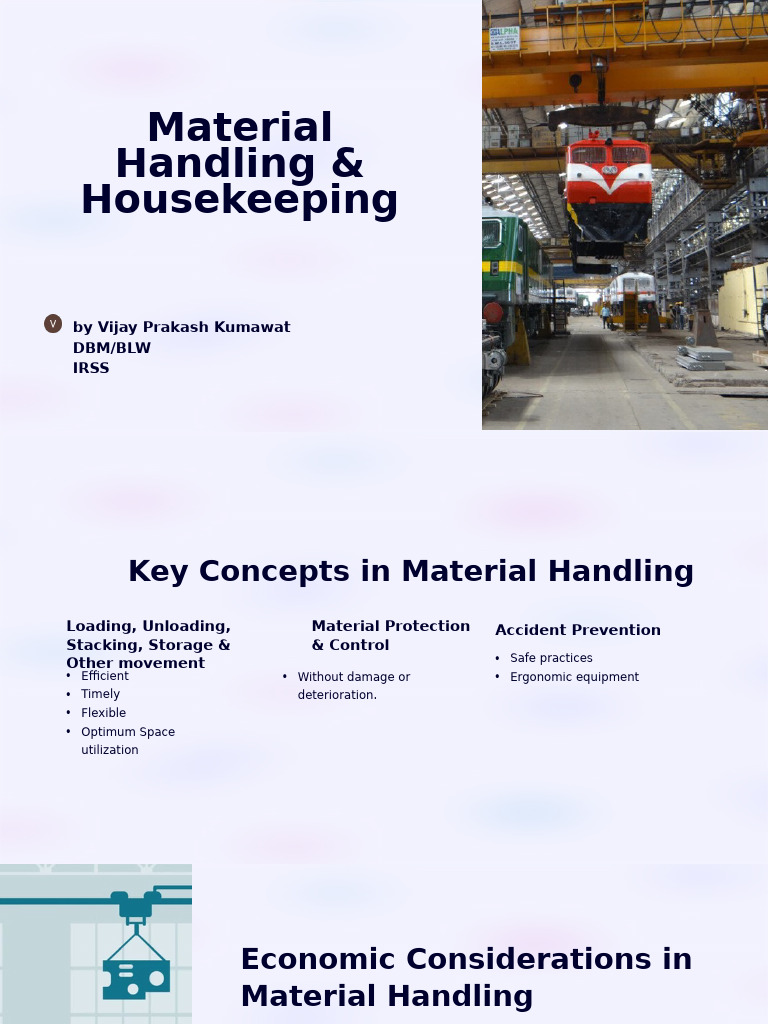Lecture Material Handling & Housekeeping - 03.06.24 | PDF | Secondary ...