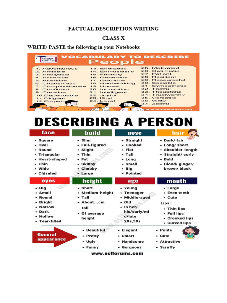Factual Description Writing Guide | PDF