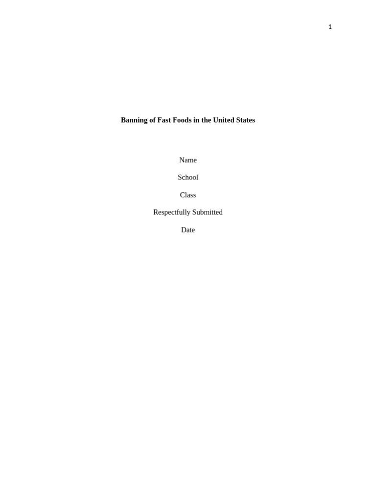 Fast Food Ban: Health and Safety Concerns | PDF | Obesity | Fast Food