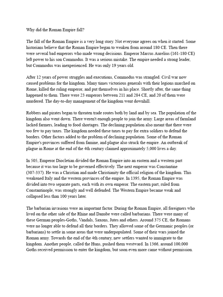 Why Did The Roman Empire Fall | PDF | Germanic Peoples | Roman Empire