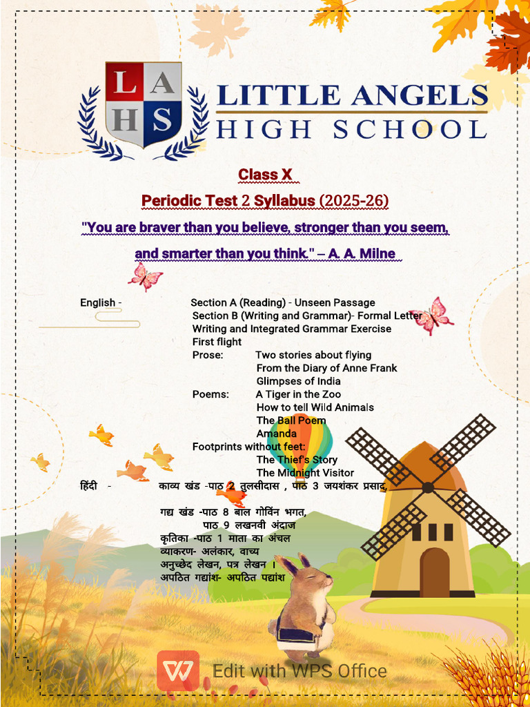 Class X Periodic Test 2 Syllabus (2025-26) | PDF